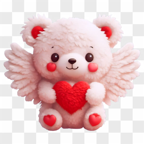 Descarga Oso Kawaii con Alas de Ángel Sosteniendo un Corazón Kawaii En ...