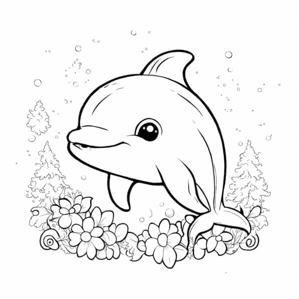 Download Playful Dolphin Undersea Illustration Coloring pages Online ...
