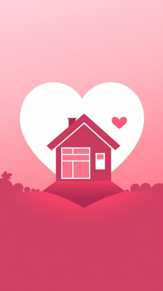 Download Stylized House in Heart Shape Backgrounds Online - Creative ...
