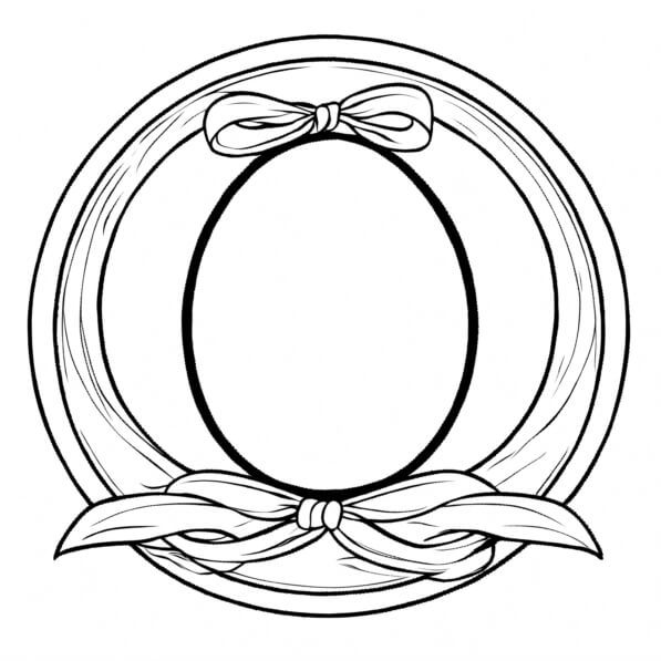 Download Decorative Oval Frame with Bows Coloring pages Online ...