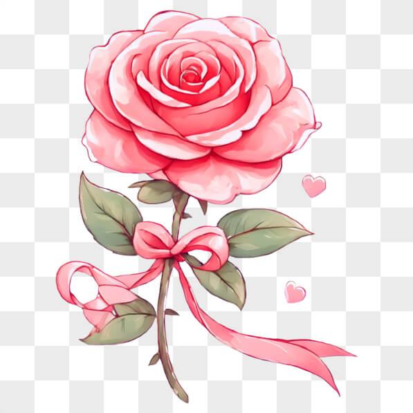 Descarga Rosa Kawaii Rosa con Cinta y Corazones Kawaii En Línea ...