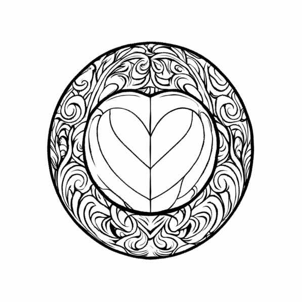 Download Intricate Circular Heart Design Coloring pages Online ...