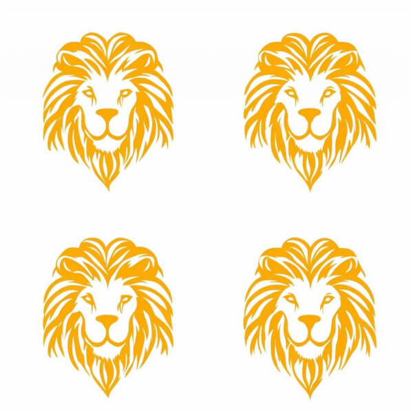 Download Stylized Lion Heads in Yellow Patterns Online - Creative Fabrica