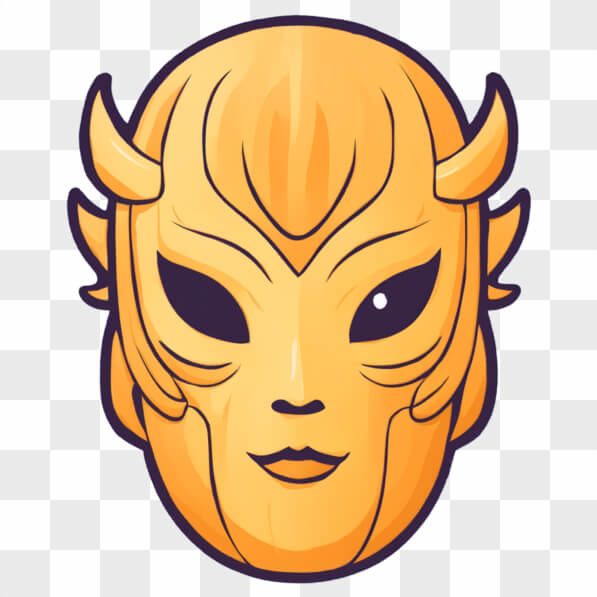 Download Kawaii Stylized Mask in Orange Kawaii Online - Creative Fabrica