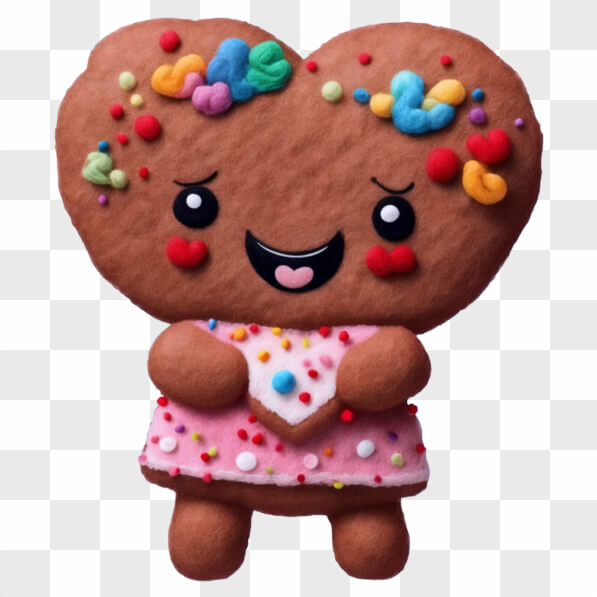 Download Cheerful Heart-Shaped Gingerbread Character Cartoons Online ...