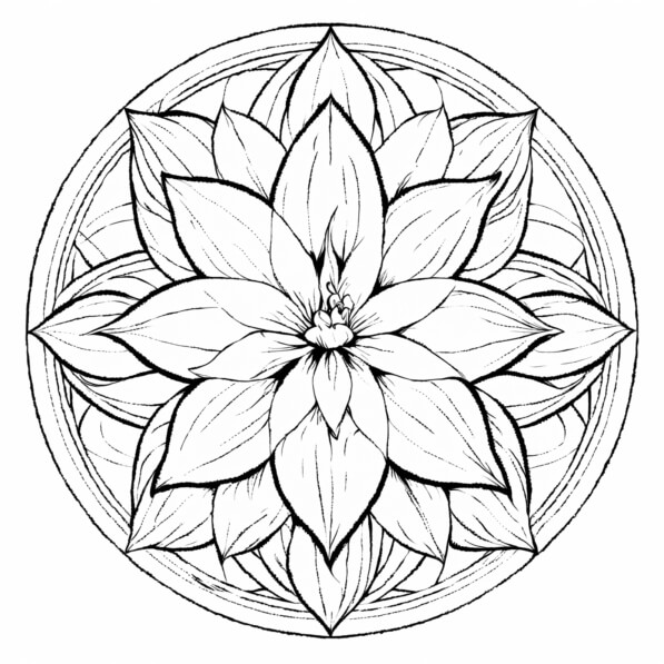 Download Intricate Flower Mandala Line Drawing Coloring pages Online ...