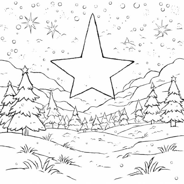 Download Starry Night Coloring Page Coloring pages Online - Creative ...