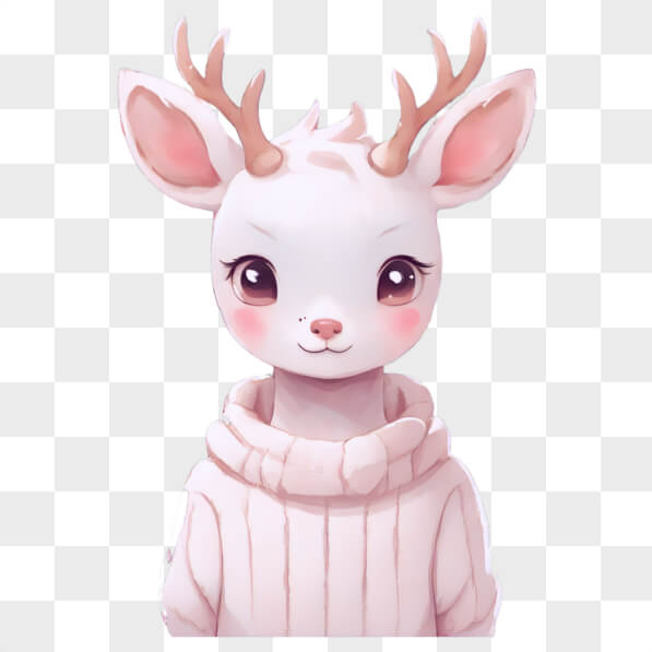 Download Adorable Kawaii Deer Character in Pink Sweater Kawaii Online ...