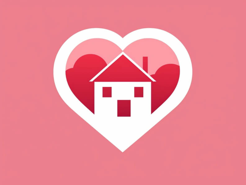 Descarga Diseño en forma de corazón con ilustración de casa Fondos En ...