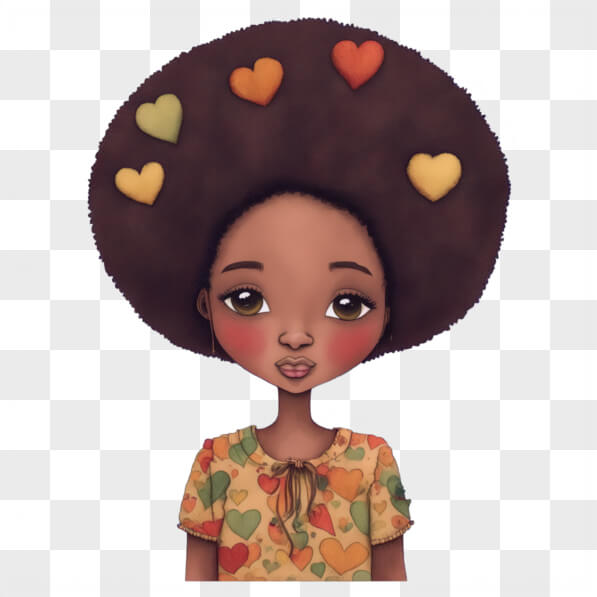 Descarga Personaje ilustrado con afro temático de corazón Cartoons En ...
