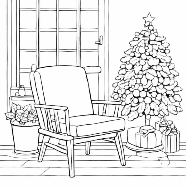 Télécharger Scène de vacances confortable avec un sapin de Noël et un ...