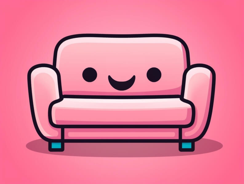 Download Cute Pink Cartoon Couch Backgrounds Online - Creative Fabrica