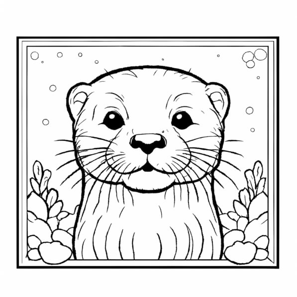 Descarga Ilustración de nutria linda para colorear Páginas para ...