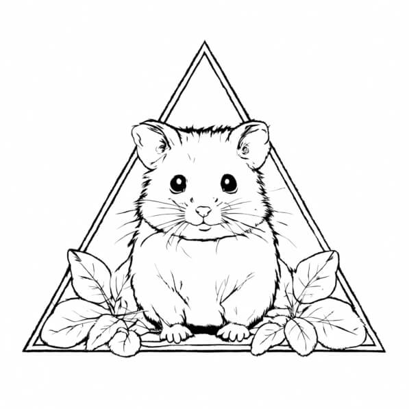 Download Cute Hamster Illustration in Triangle Frame Coloring pages ...