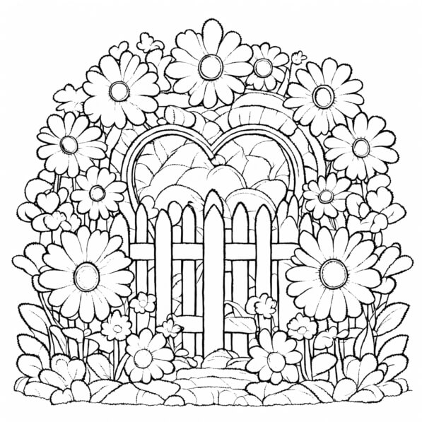 Download Whimsical Flower Garden Coloring Page Coloring pages Online ...