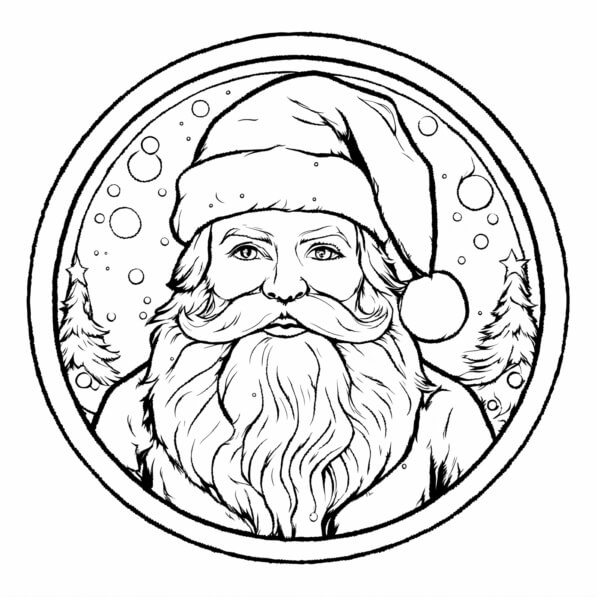 Descarga Ilustración de Santa Claus para colorear Páginas para colorear ...