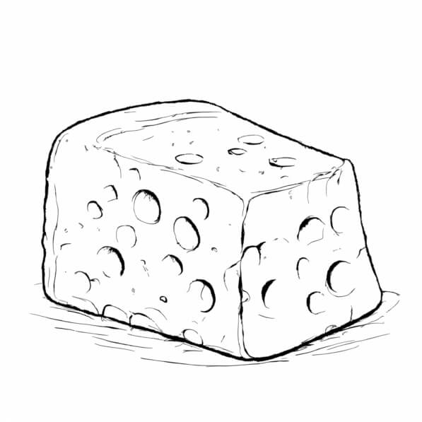 Download Sketch of a Block of Cheese Coloring pages Online - Creative ...