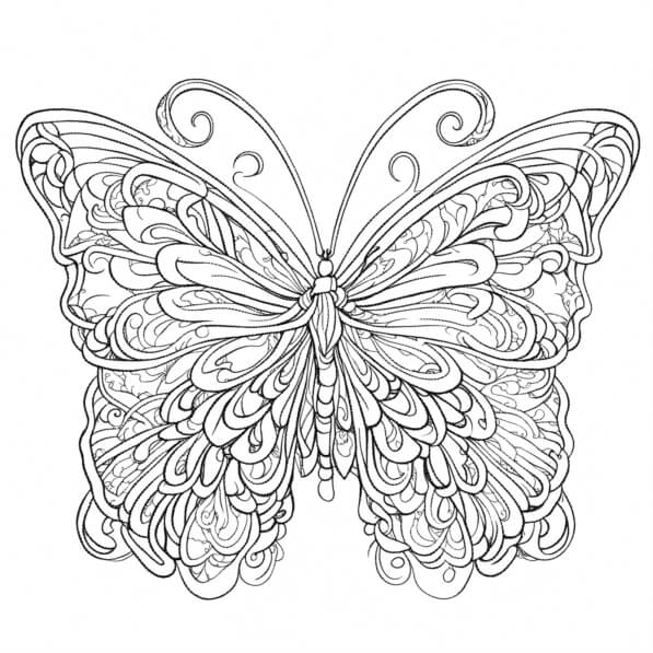 Download Intricate Butterfly Design Coloring pages Online - Creative ...