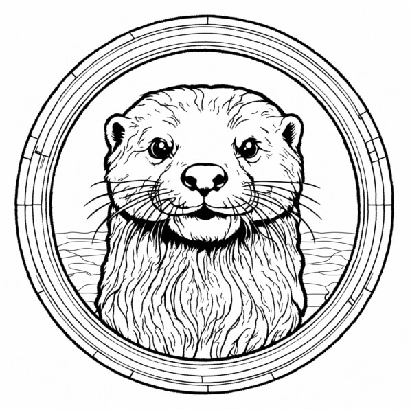 Descarga Ilustración de cara de nutria Páginas para colorear En Línea - Creative Fabrica