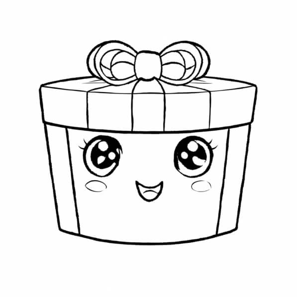 Download Cute Cartoon Gift Box Coloring pages Online - Creative Fabrica