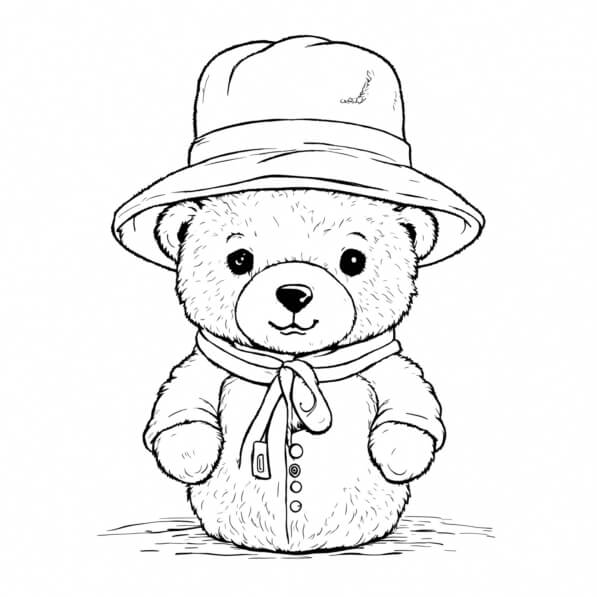 Download Cute Teddy Bear Character Coloring pages Online - Creative Fabrica