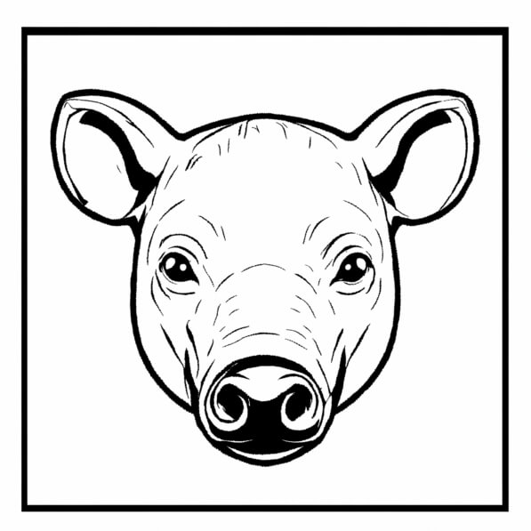 Download Stylized Pig Head Illustration Coloring pages Online ...