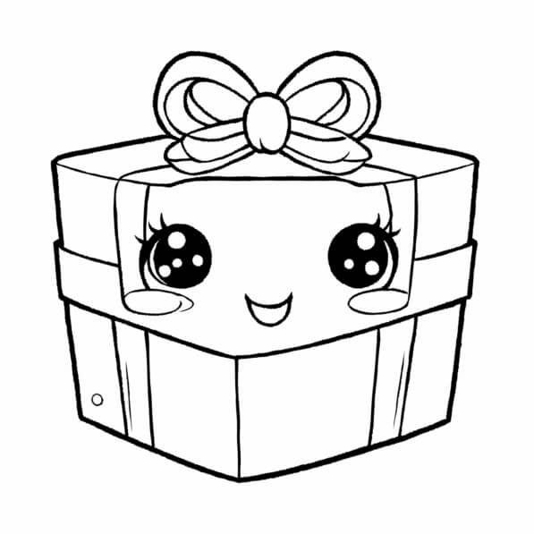 Download Cute Cartoon Gift Box Coloring pages Online - Creative Fabrica