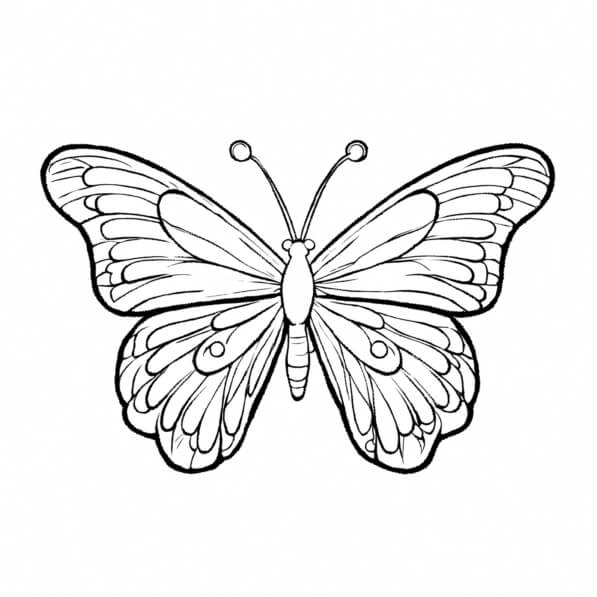 Download Detailed Butterfly Line Drawing for Coloring Coloring pages ...