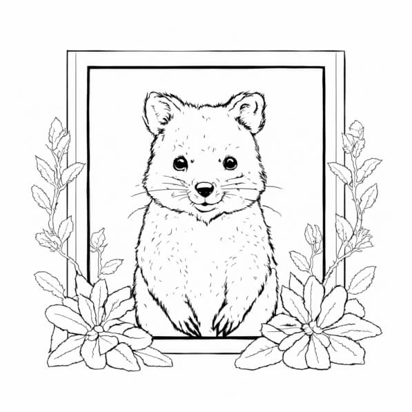 Download Cute Quokka Illustration Coloring pages Online - Creative Fabrica
