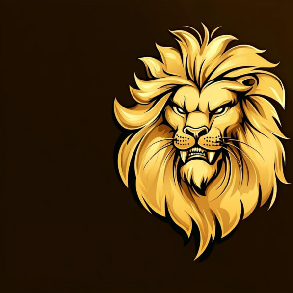Download Stylized Golden Lion Head Backgrounds Online - Creative Fabrica