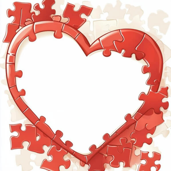 Download Red Puzzle Heart Backgrounds Online - Creative Fabrica