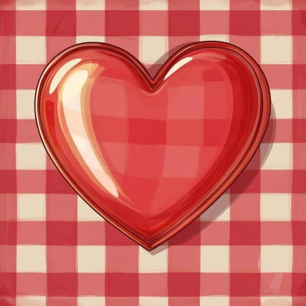 Download Glossy Red Heart on Checkered Background Backgrounds Online ...