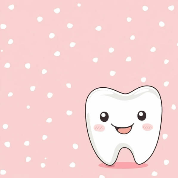 Download Cute Cartoon Tooth on Pink Background Backgrounds Online ...