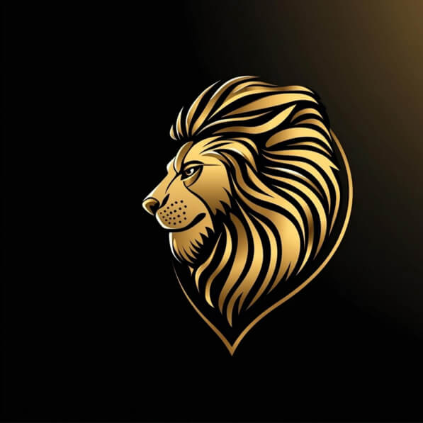 Download Stylized Golden Lion Head Backgrounds Online - Creative Fabrica