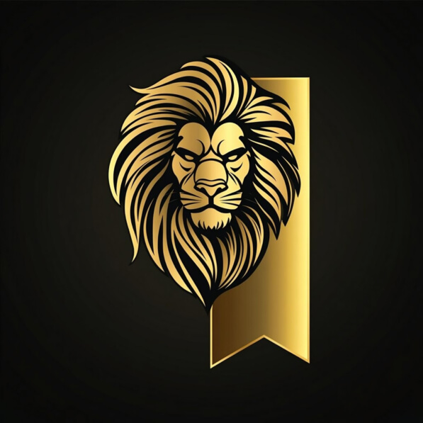 Download Stylized Golden Lion with Banner Backgrounds Online - Creative ...