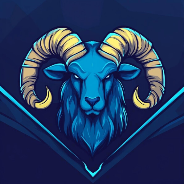 Download Stylized Blue Ram Head Emblem Backgrounds Online - Creative ...