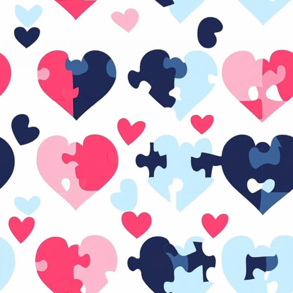 Download Colorful Heart Puzzle Pattern Patterns Online - Creative Fabrica