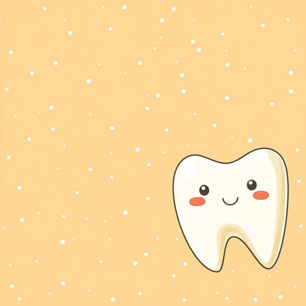 Download Cheerful Cartoon Tooth Character with Yellow Background ...