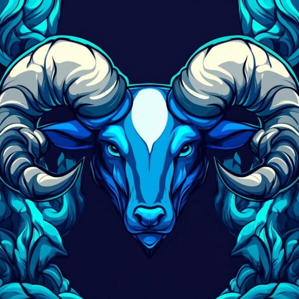Download Stylized Blue Ram Head Illustration Backgrounds Online ...