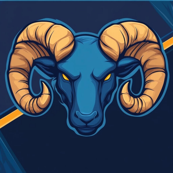Download Stylized Blue Ram Head Illustration Backgrounds Online ...