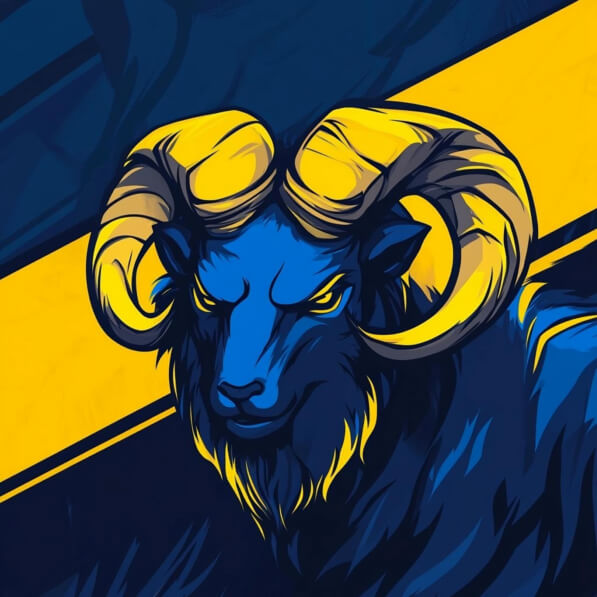 Download Stylized Blue Ram Illustration Backgrounds Online - Creative ...