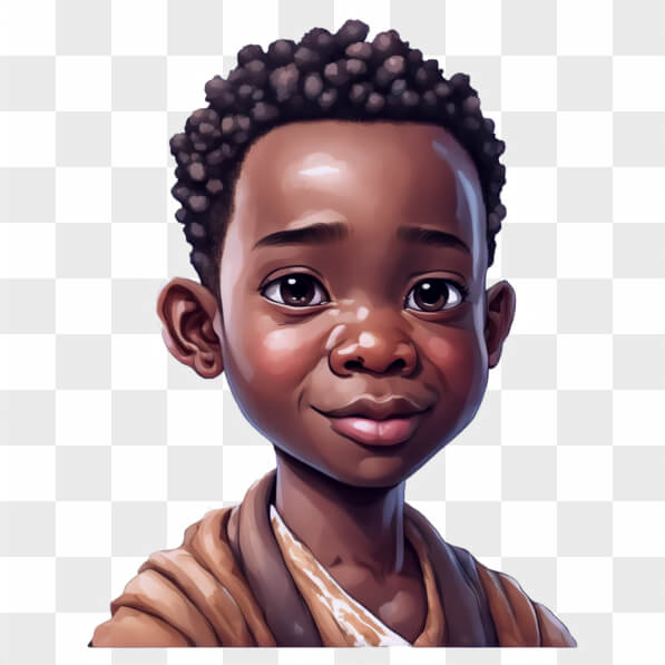 Download Smiling Young Boy in Brown Robe Cartoons Online - Creative Fabrica