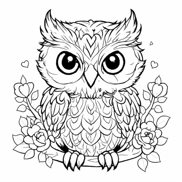 Download Whimsical Owl Illustration Coloring pages Online - Creative ...