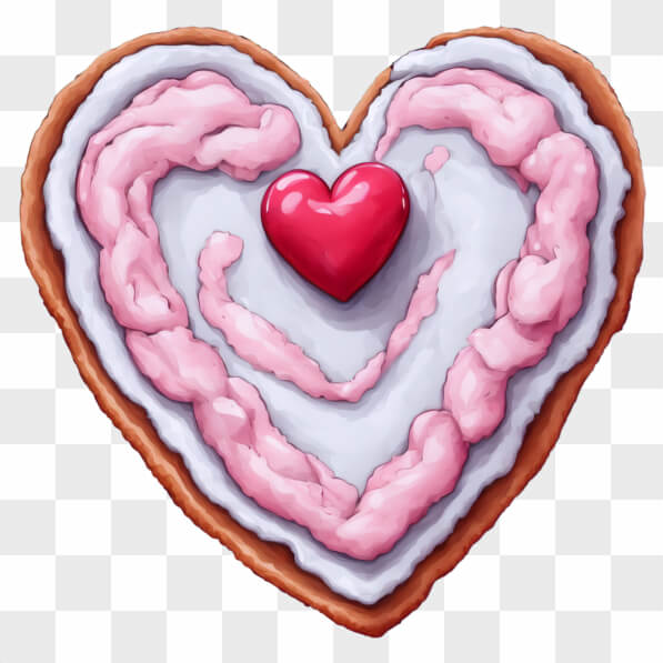 Download Heart-shaped Cookie with Icing Cartoons Online - Creative Fabrica