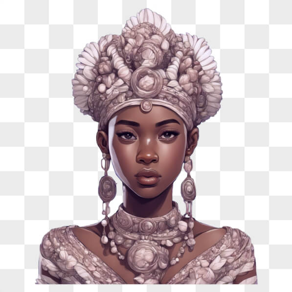 Download Elegant Woman in Artistic Headpiece Cartoons Online - Creative ...
