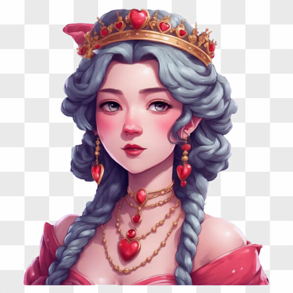 Download Queen Illustration with Heart Motifs Cartoons Online ...