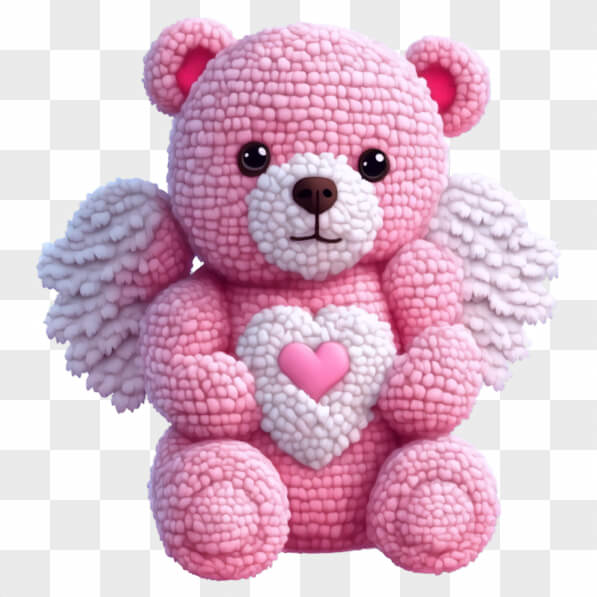 Download Cute Pink Teddy Bear with Angel Wings Cartoons Online ...