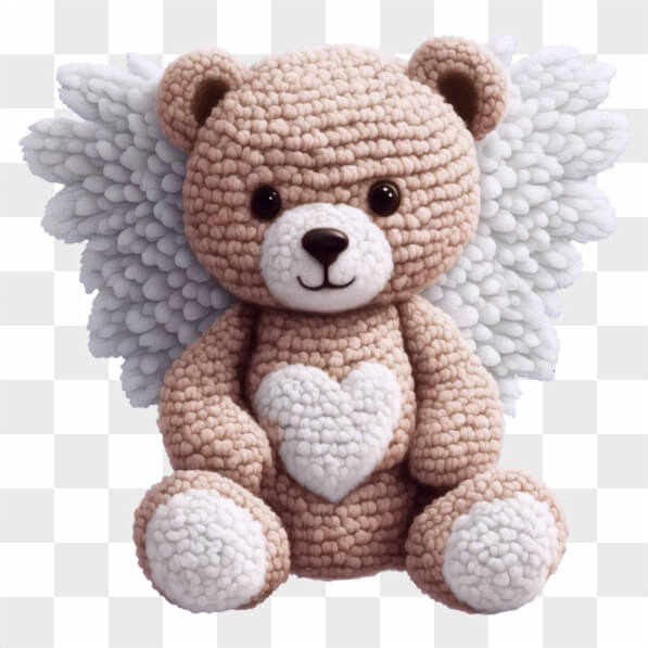 Download Adorable Crocheted Teddy Bear with Angel Wings Cartoons Online ...