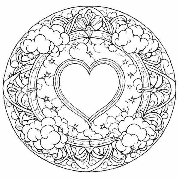 Download Intricate Heart Coloring Page Design Coloring pages Online ...