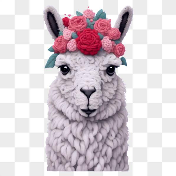 Download Whimsical Llama with Floral Crown Cartoons Online - Creative ...